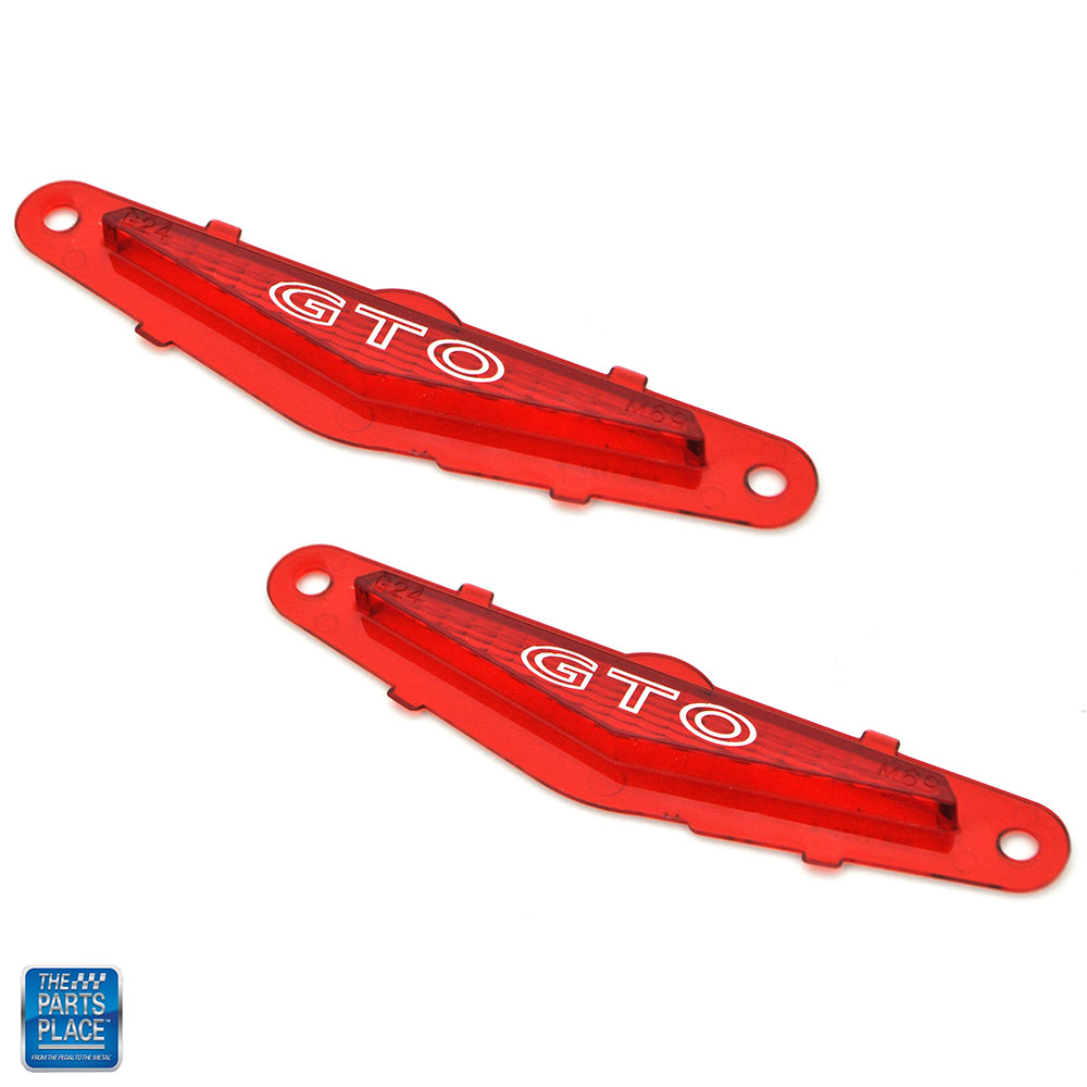 1969 GTO Rear Quarter Side Marker Light Lens Red With GTO Embossed Pair ...