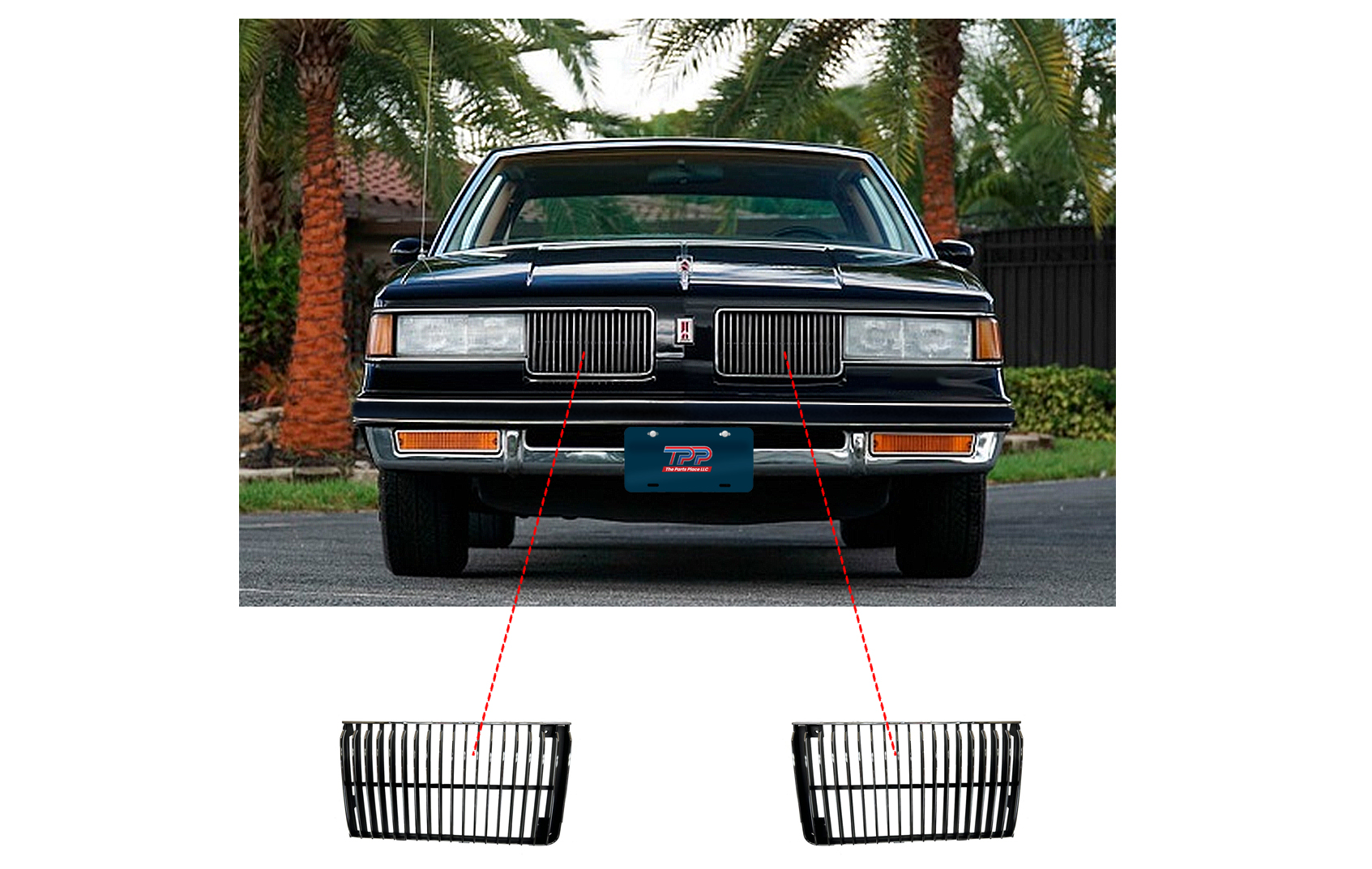 1987 Oldsmobile Cutlass/442/F85 FRONT GRILLES; SUPREME; BLACK & CHROME ...
