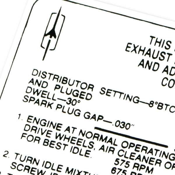 1969 Oldsmobile Cutlass/442/F85 350-4V AT/MT A BODY EMISSION DECAL OU ...