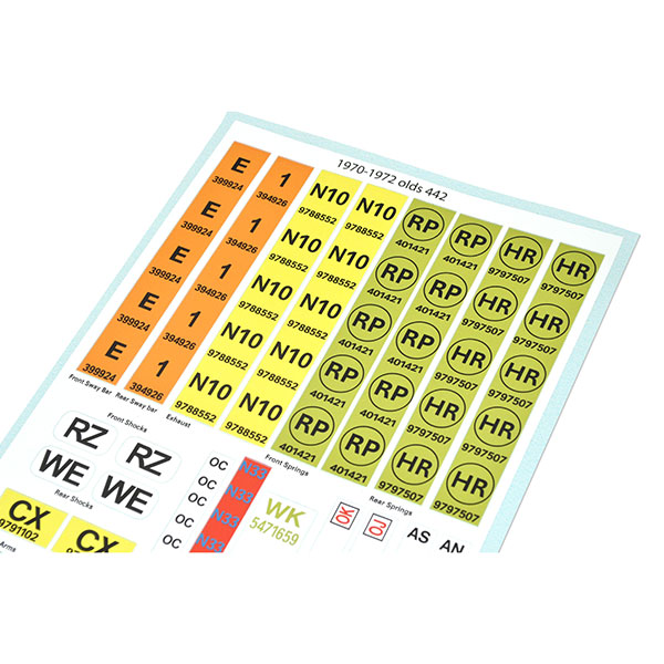 1971 Oldsmobile Cutlass/442/F85 CONCOURSE DETAIL DECAL KIT (442 ...