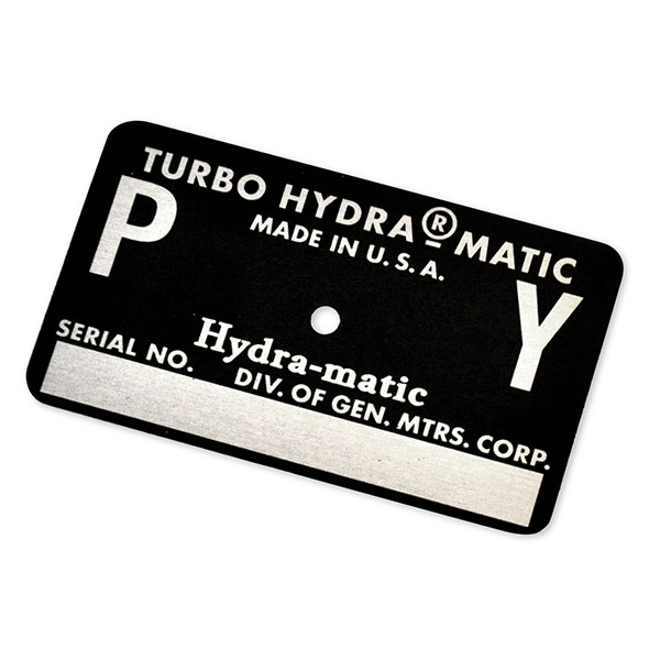 1970 Pontiac GTO/LeMans/Tempest 400 AUTOMATIC TRANSMISSION TAG - PY ...