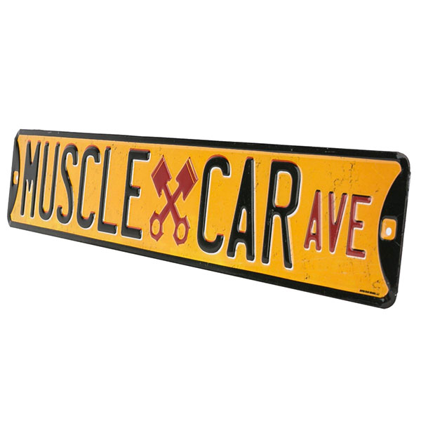 Muscle Car Ave. Embossed Street Tin Sign 20" x 3.38" | Parts | 90146346-S