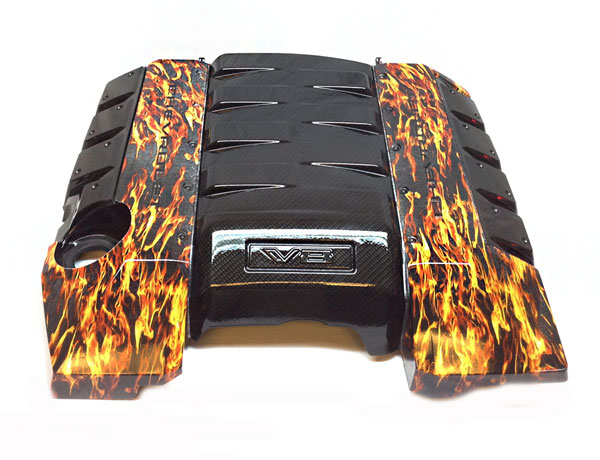 2013 Chevrolet Camaro CARBON FIBER & FLAME PATTERN ENGINE COVER (V8 ...