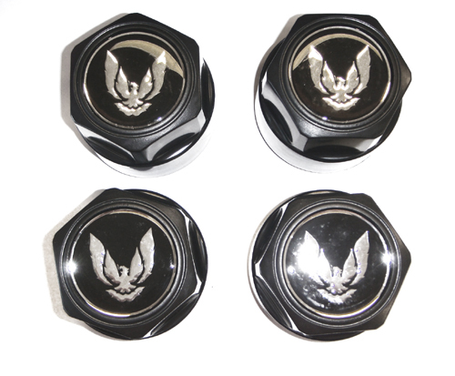 1986 Pontiac Firebird/TransAm BLACK CENTER CAPS - SET OF 4 (SILVER BIRD ...