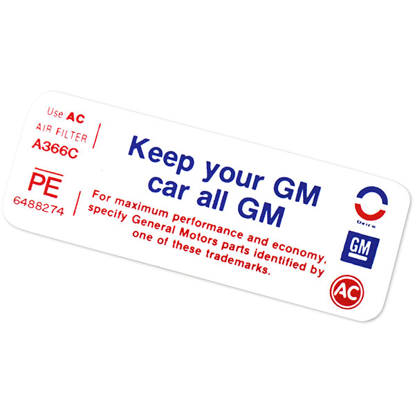 1974 Pontiac GTO/LeMans/Tempest KEEP YOUR GM CAR ALL GM DECAL PE ...