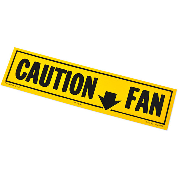 1981 Chevrolet Camaro CAUTION FAN DECAL (DC0458) | Chevrolet Camaro ...